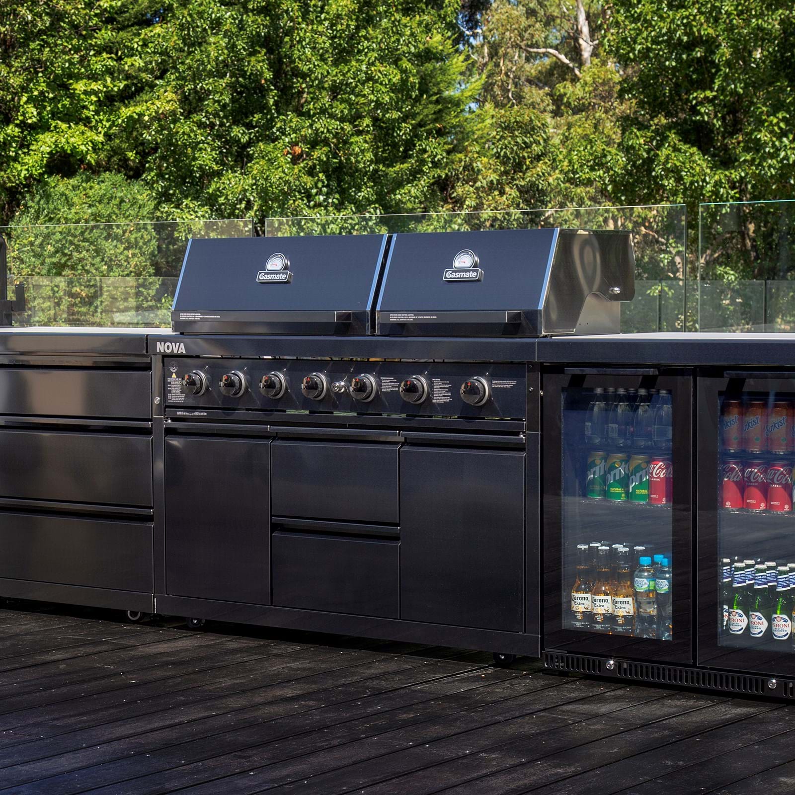 Gasmate Nova Graphite 6 Burner Twin Hood BBQ | Order Online | Heating ...